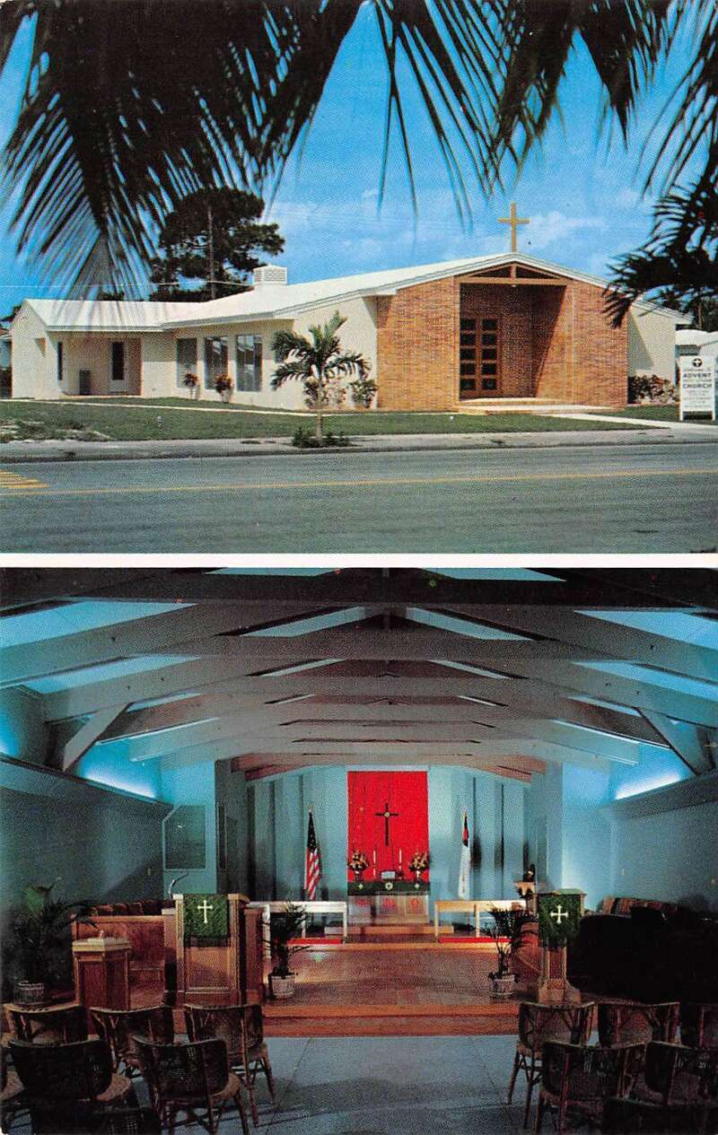 Miami Shores Florida Advent Lutheran Church Multi-View Chrome Vintage ...