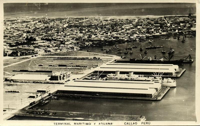 peru, CALLAO, Terminal Maritimo y Aduana (1950s) RPPC Postcard ...