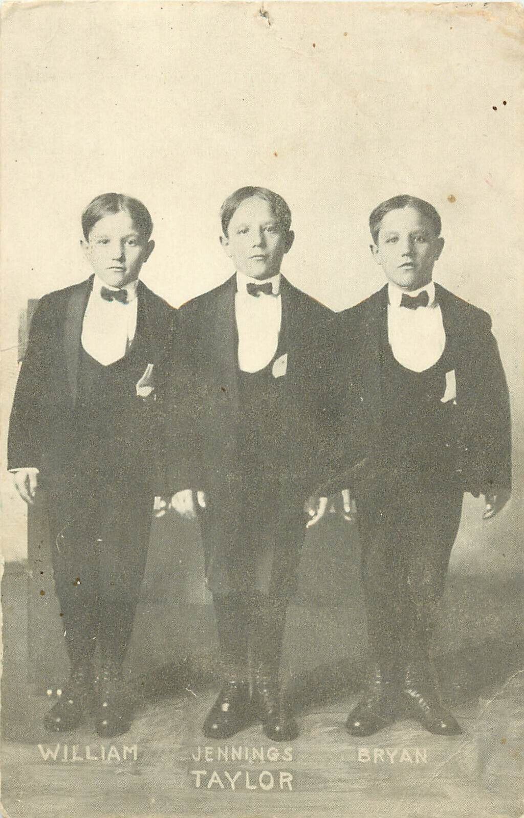 Vintage Postcard William Jenninga Bryan Taylor Boxing Triplets ...