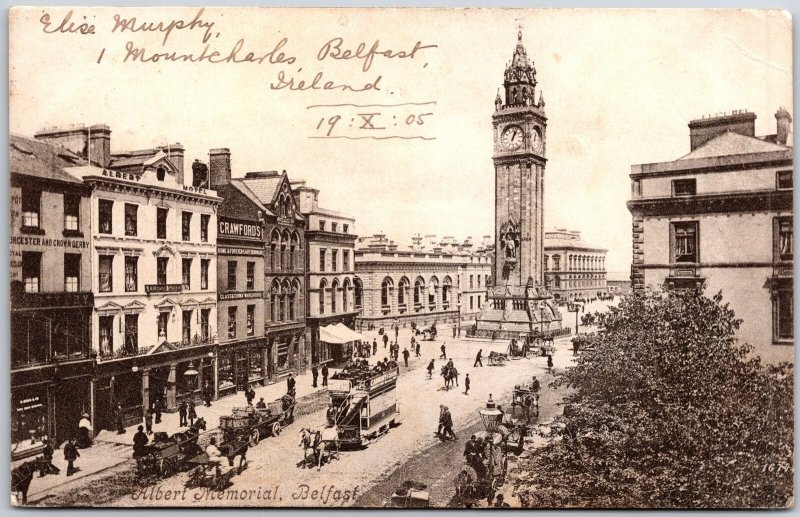 Albert Memorial Belfast North Ireland Street View Buildings Antique ...