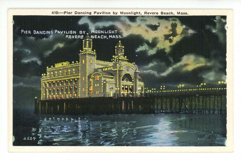MA - Revere Beach. The Pier Dancing Pavilion by Moonlight | United ...