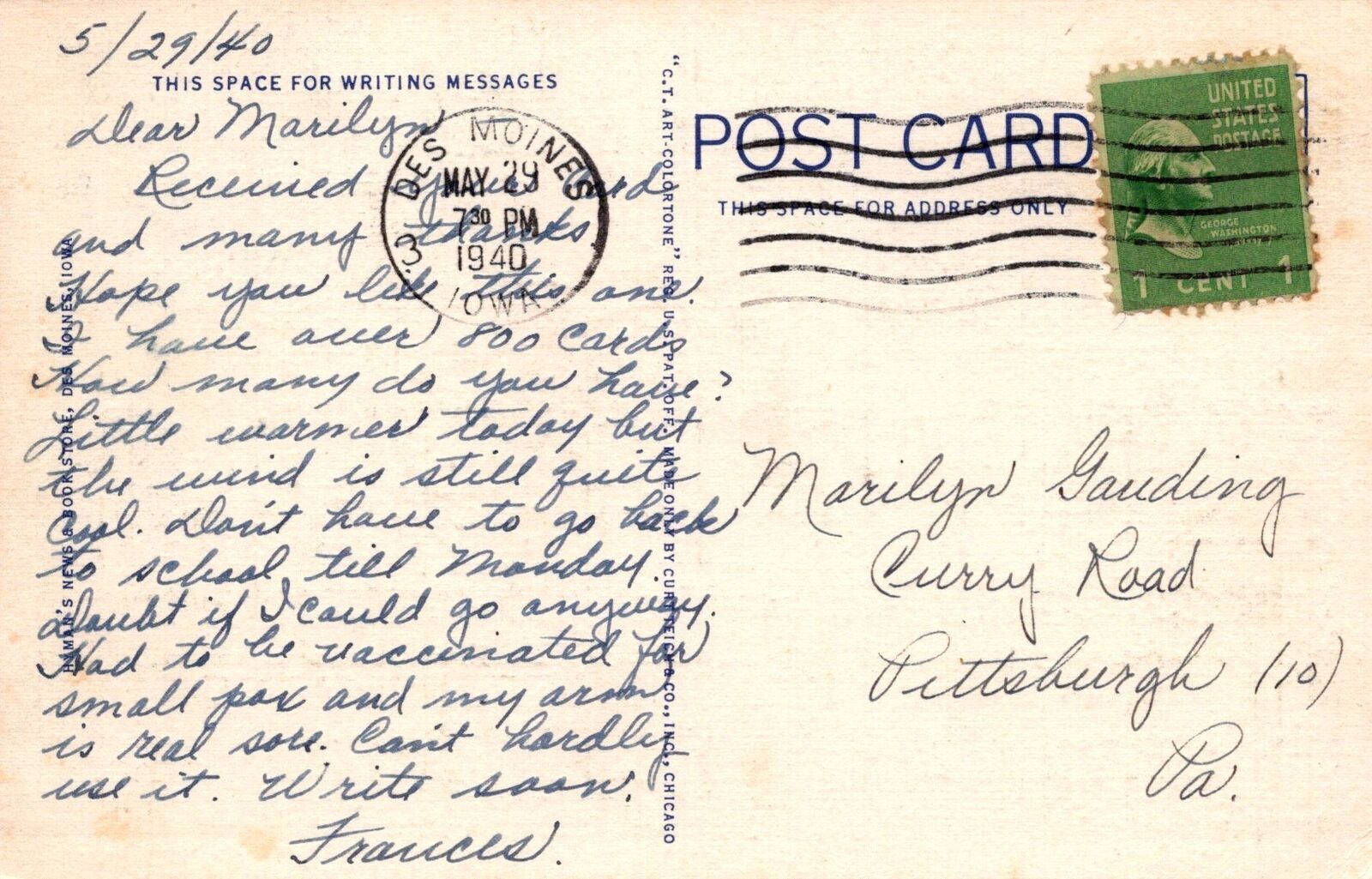 Vintage Postcard the Iowa State Capitol Building at DES Moines Mailed ...