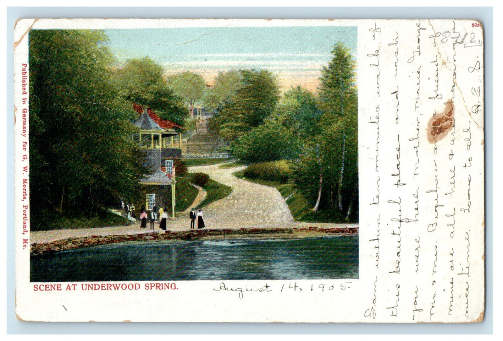 1905 Scene at Underwood Spring, Maine ME West Townsend MA PMC Postcard ...