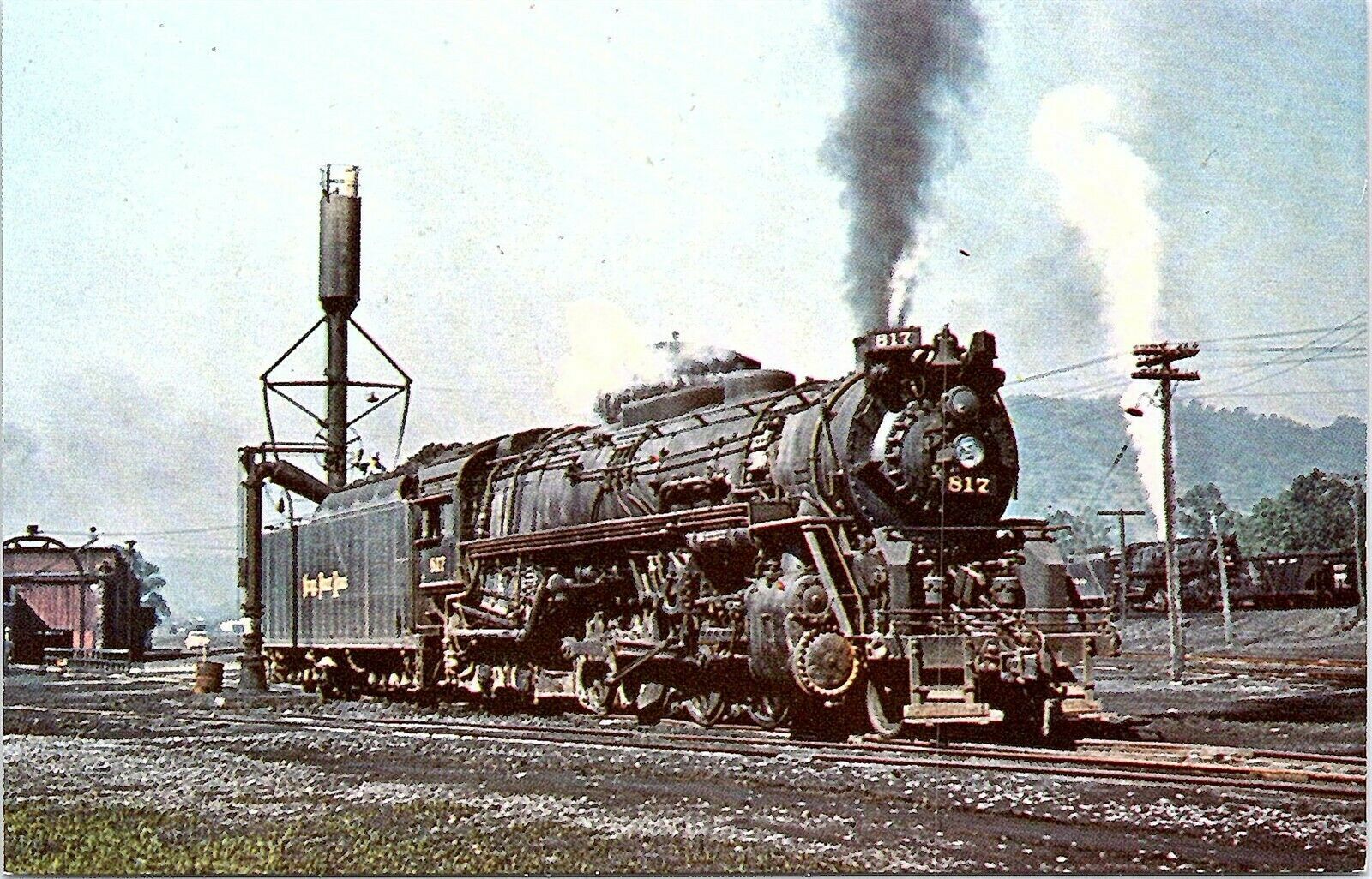 Postcard~Nickel Plate Railroad~Wheeling & Lake Erie~Steam Locomotive ...