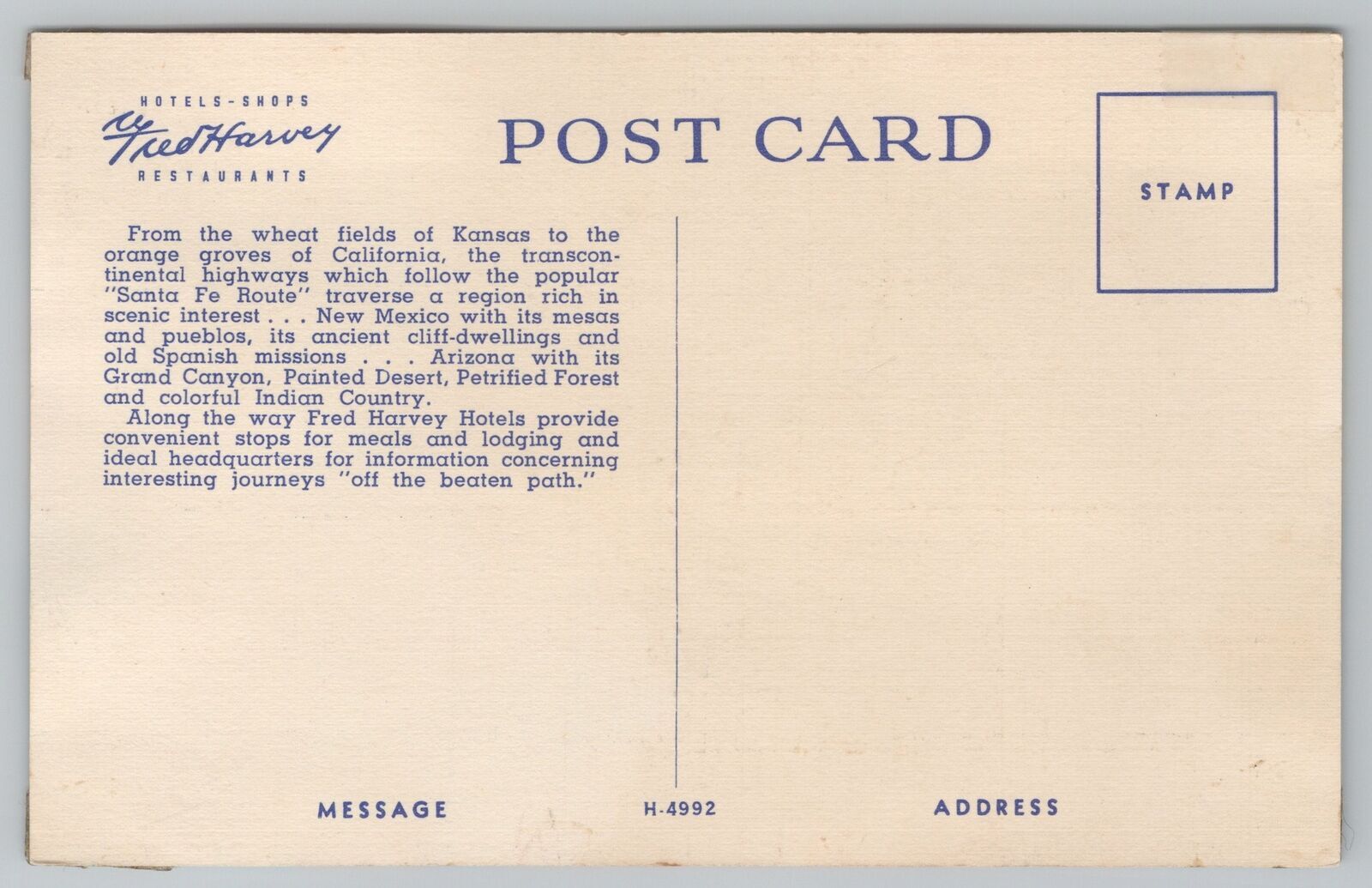 Hotel & Resort~The Ted Harvey Hotel Marked On Road Map~Vintage Postcard ...