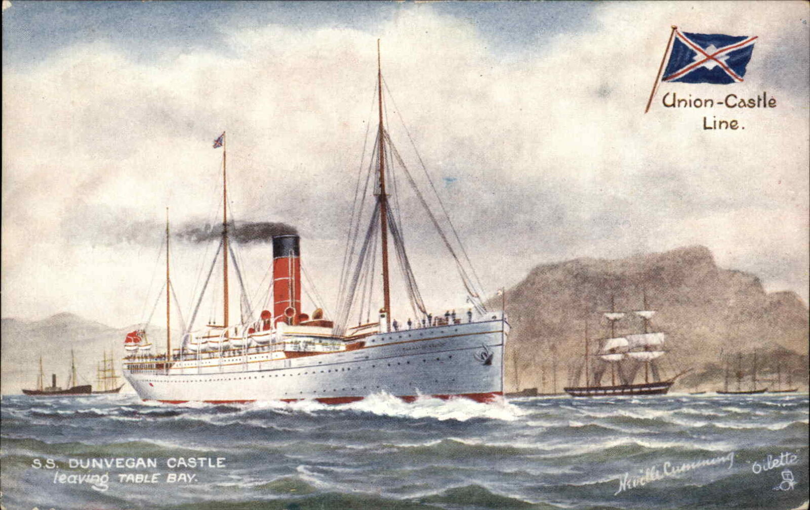 TUCK Celebrated Liners Union Castle Line SS Dunvegan Castle c1910 ...