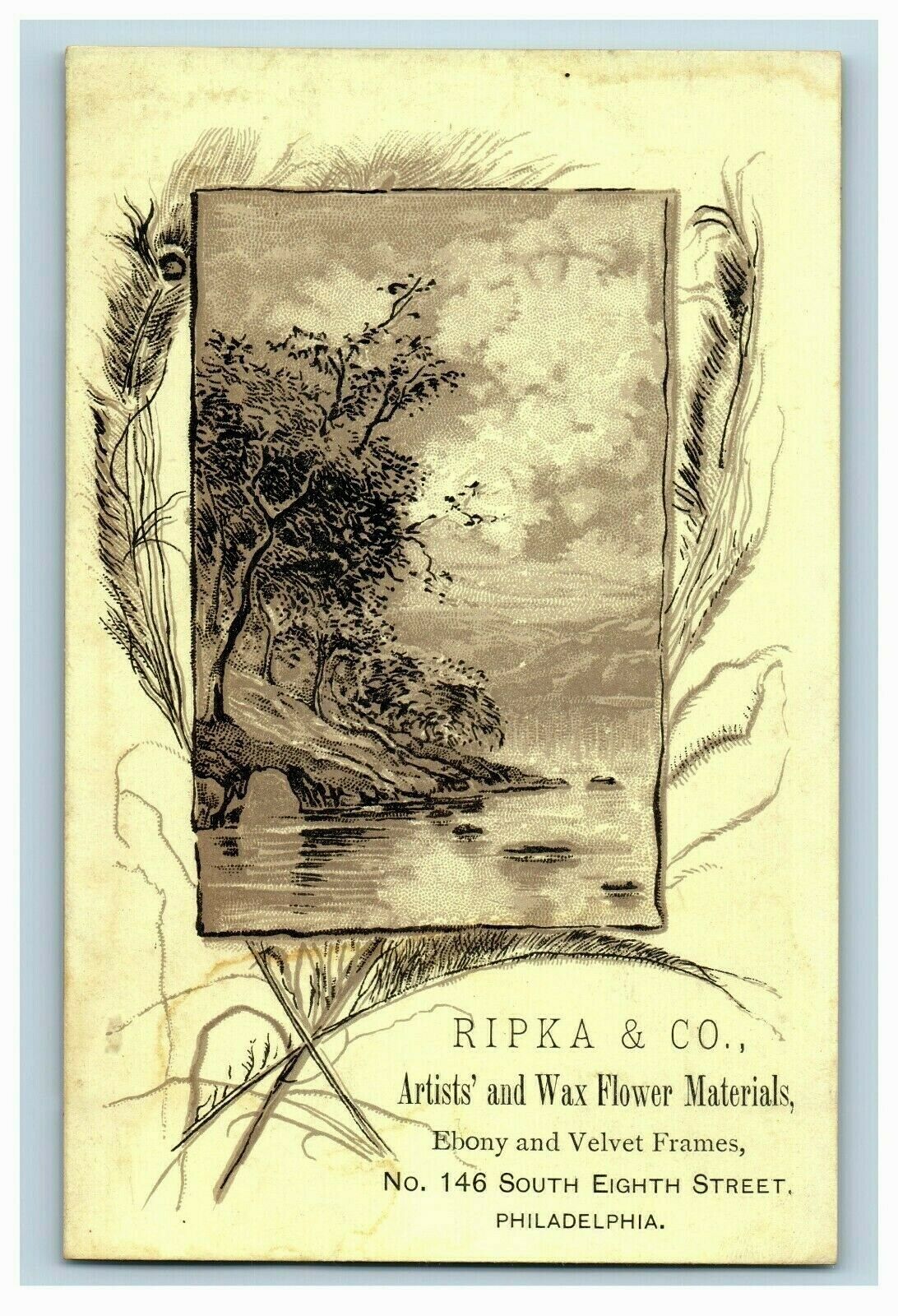 1870's Ripka & Co. Artists' & Wax Flower Material Ebony & Velvet Frames ...