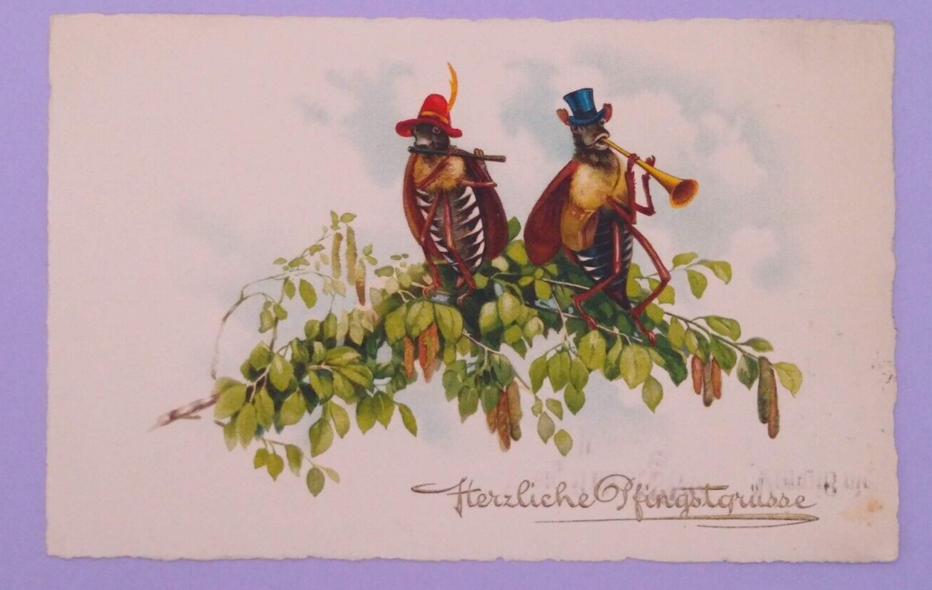 Anthropomorphic Dressed May Bugs Play Flute and Trumpet 1928 Pentecost ...