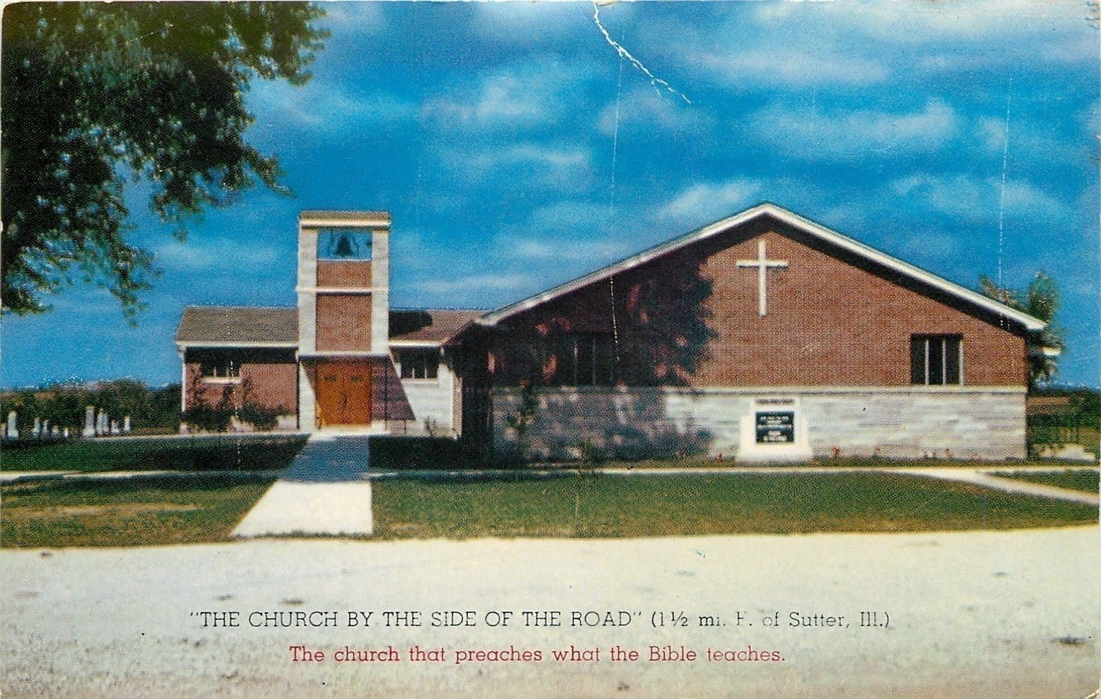 Sutter Illinois~The Church By The Side of The Road~1960s Postcard ...