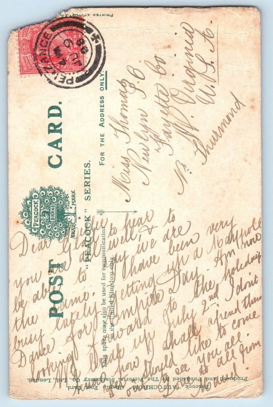 Newlyn Cornwall England Postcard Landing Fish Horse Carriage 1908 ...