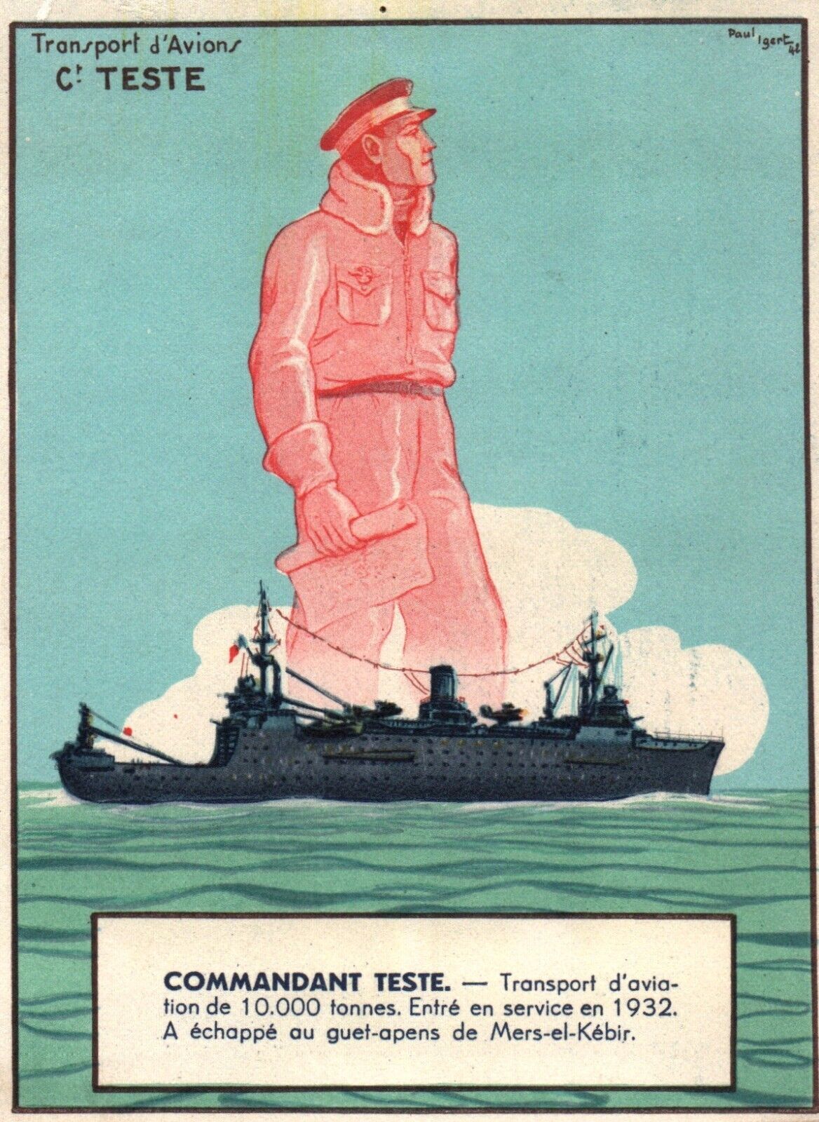 Postcard French Navy Seaplane Carrier Commandant Teste WWII | Europe ...