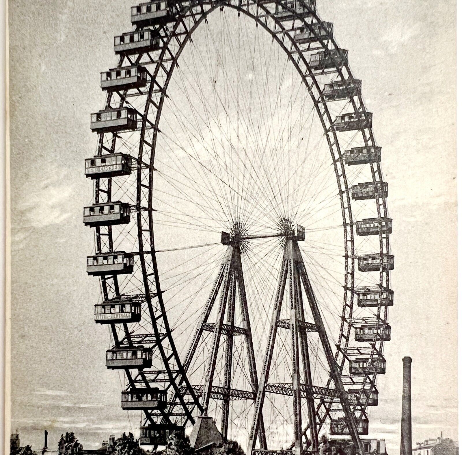 Paris France The Big Ferris Wheel 1910s WW1 Era Postcard Grand Roue ...