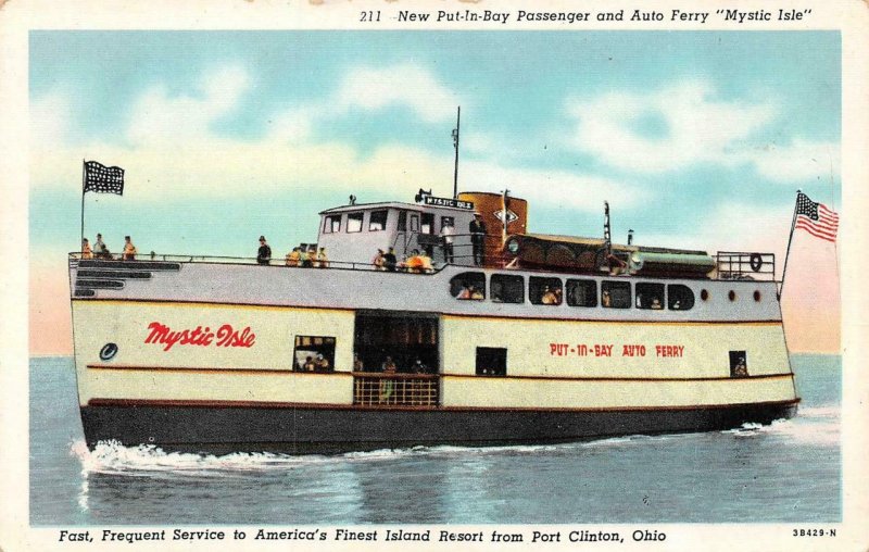 PORT CLINTON, OH Ohio MYSTIC ISLE~State Auto Ferry Boat c1940's ...