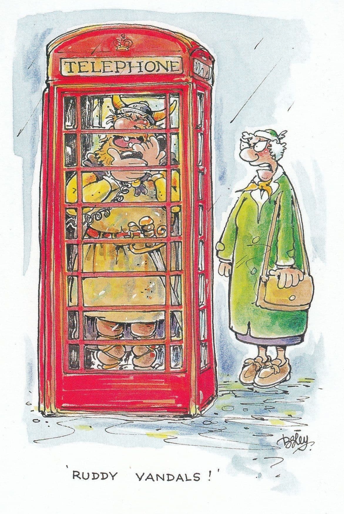 British Telecom Telephone Box Vandals Vandalsim Comic Postcard | Topics ...