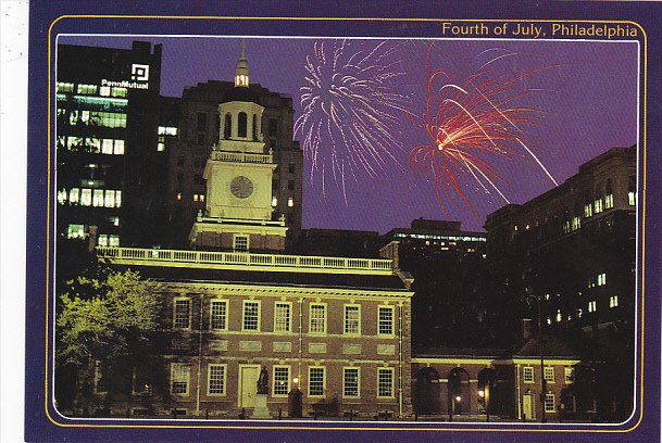 Pennsylvania Philadelphia Independence Hall Fourth Of July Fireworks ...