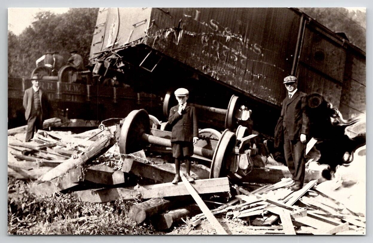 Humor Boys Train Wreck Lost Marbles In Switchgear Modern Print Postcard ...