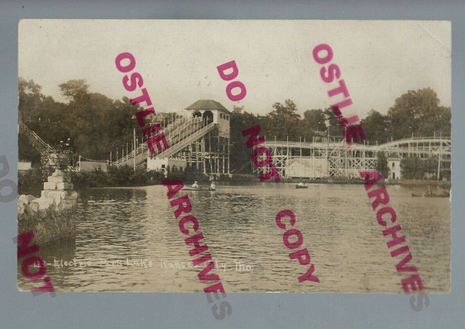 Kansas City MISSOURI RPPC 1910 ELECTRIC PARK Amusement Park ROLLER ...