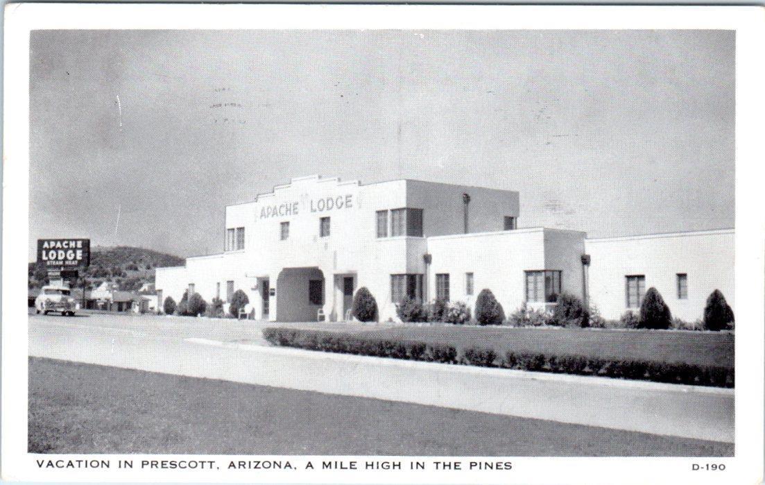 PRESCOTT, Arizona AZ Roadside APACHE LODGE 1952 Postcard | United ...