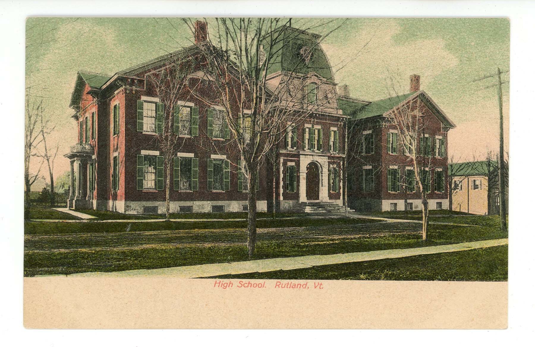 VT - Rutland. High School | United States - Vermont - Rutland, Postcard ...