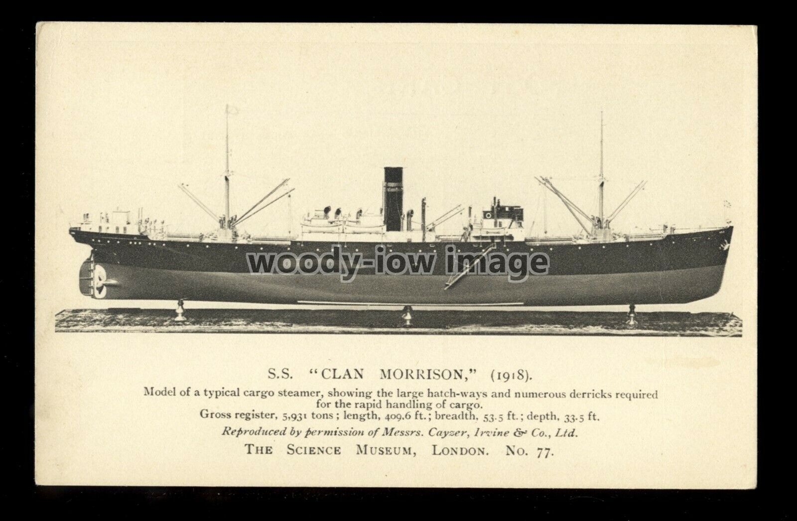 ca0333 - Model of Clan Line Cargo Ship - Clan Morrison , built 1918 ...