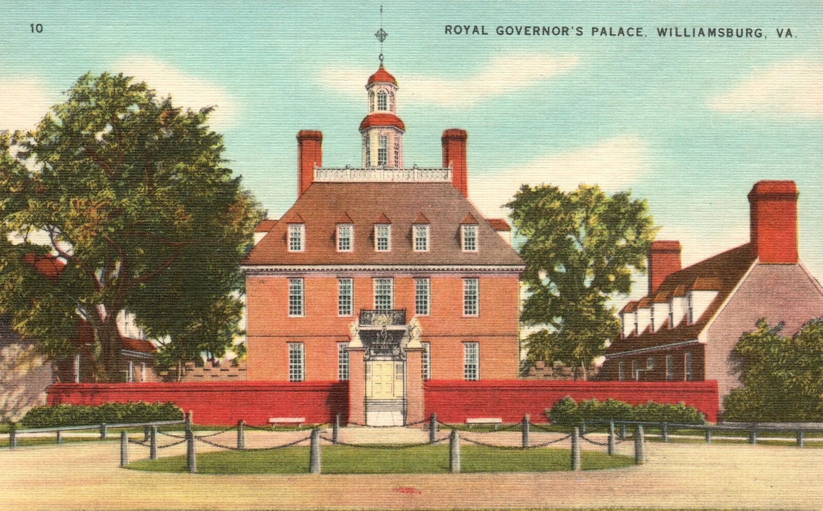 Vintage Postcard Royal Governor's Palace Colonial America Williamsburg ...