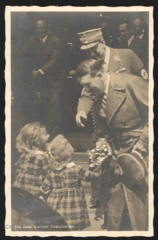 3rd Reich Germany Hitler with Little Girls Hoffmann 758 Ostmark Austria ...