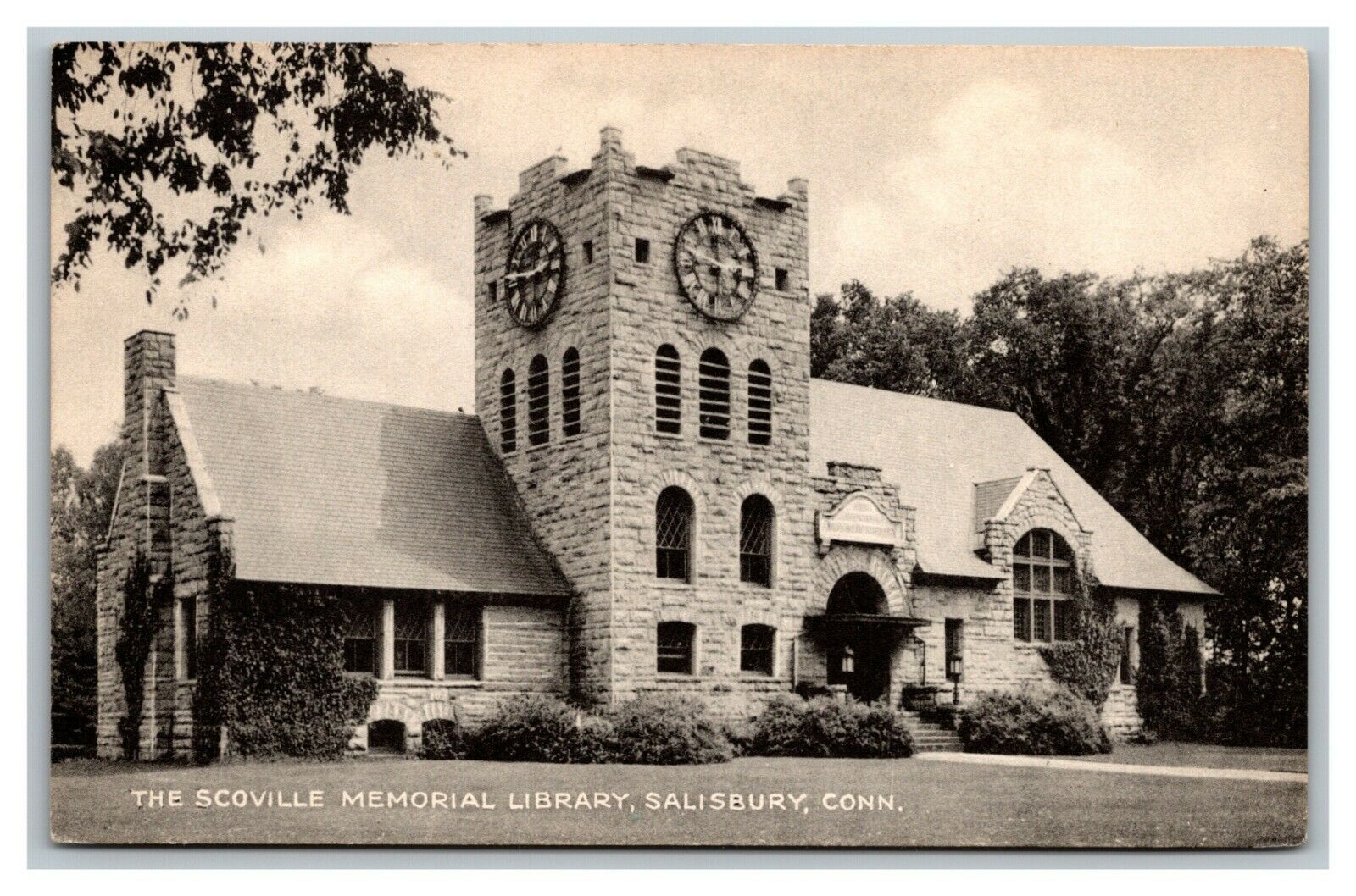 Vintage 1920's Photo Postcard Scoville Memorial Library Salisbury ...