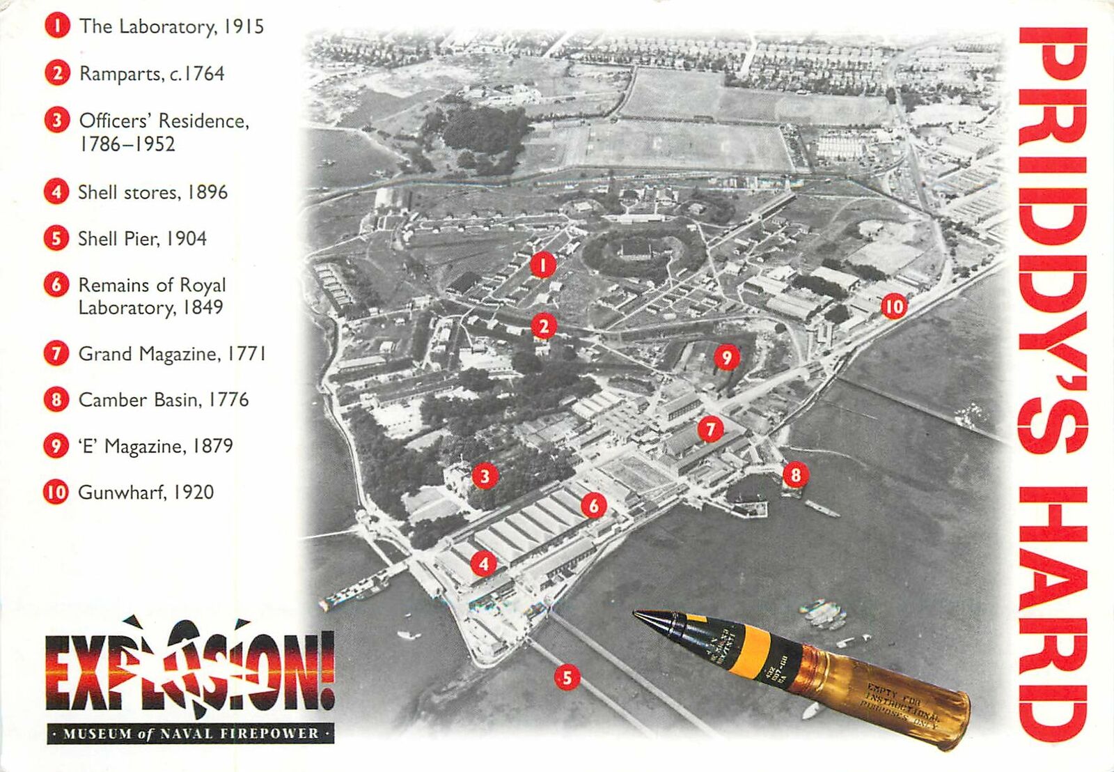 Priddy`s Hard photograph Explosion museum of naval firepower postcard ...