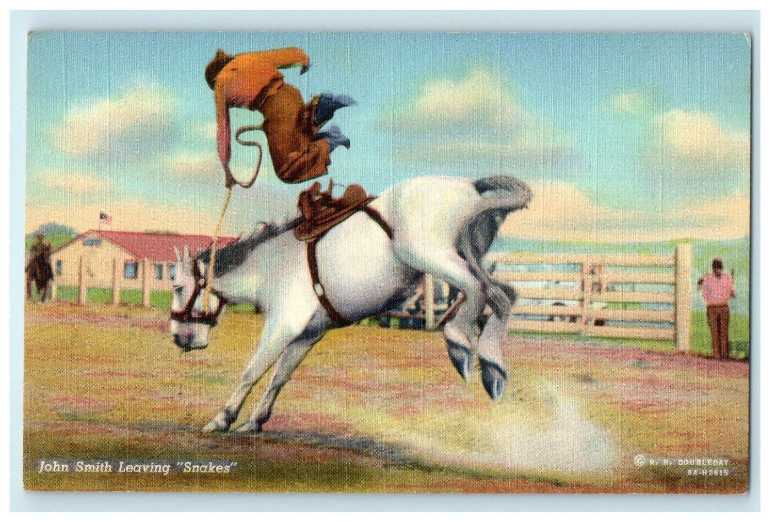 c1940's John Smith Leaving Snakes Cowboy Horse Bucking Rodeo Vintage ...