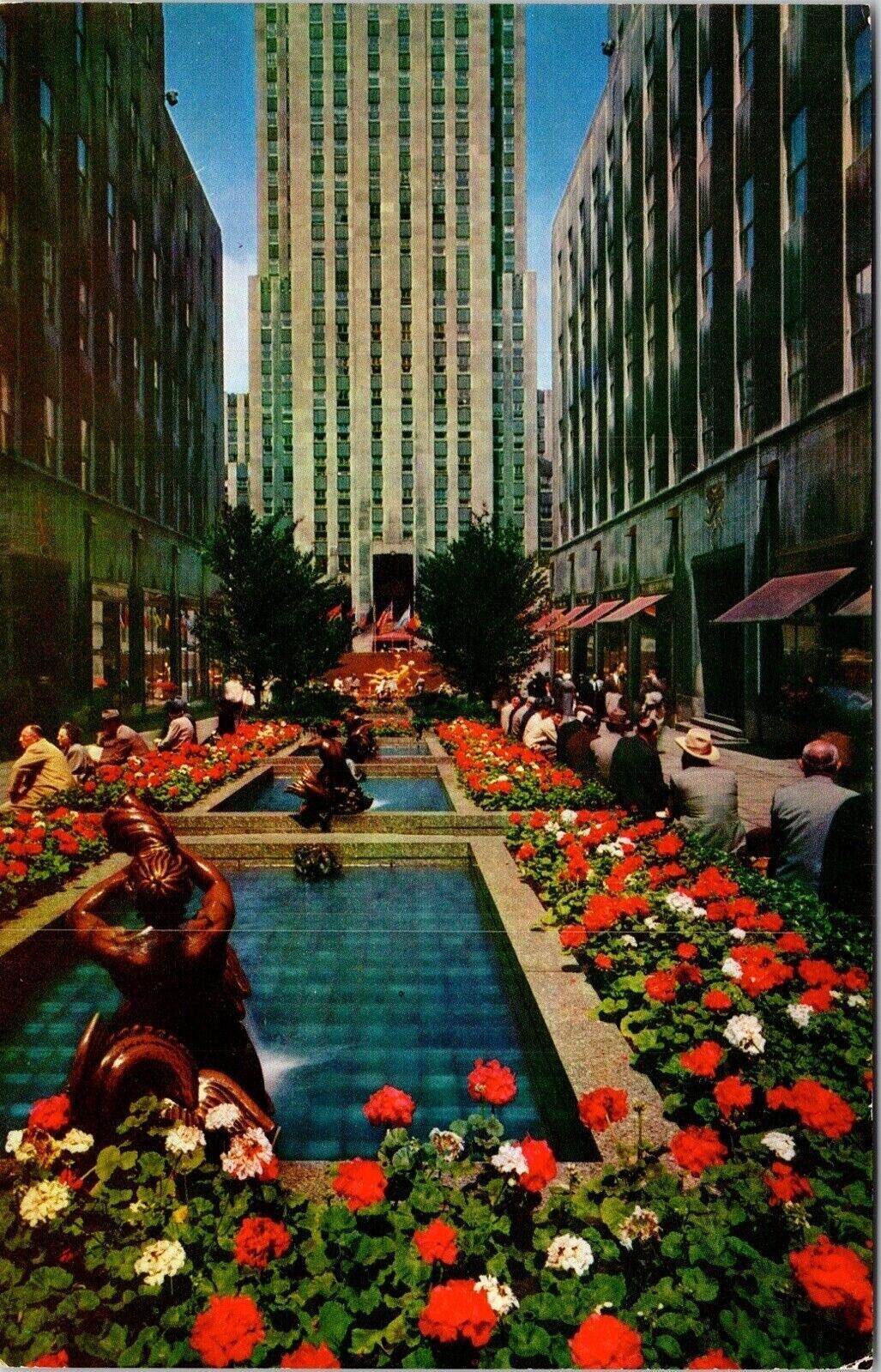 Fountains Gardens Promenade Rockefeller Plaza New York City NY Postcard ...