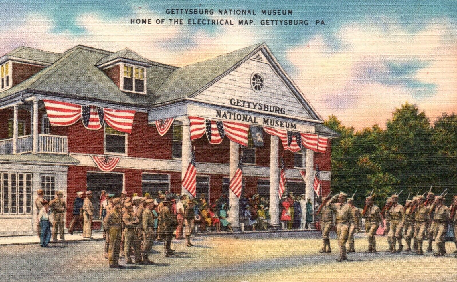 Postcard PA Gettysburg National Museum Home of Electrical Map Vintage ...