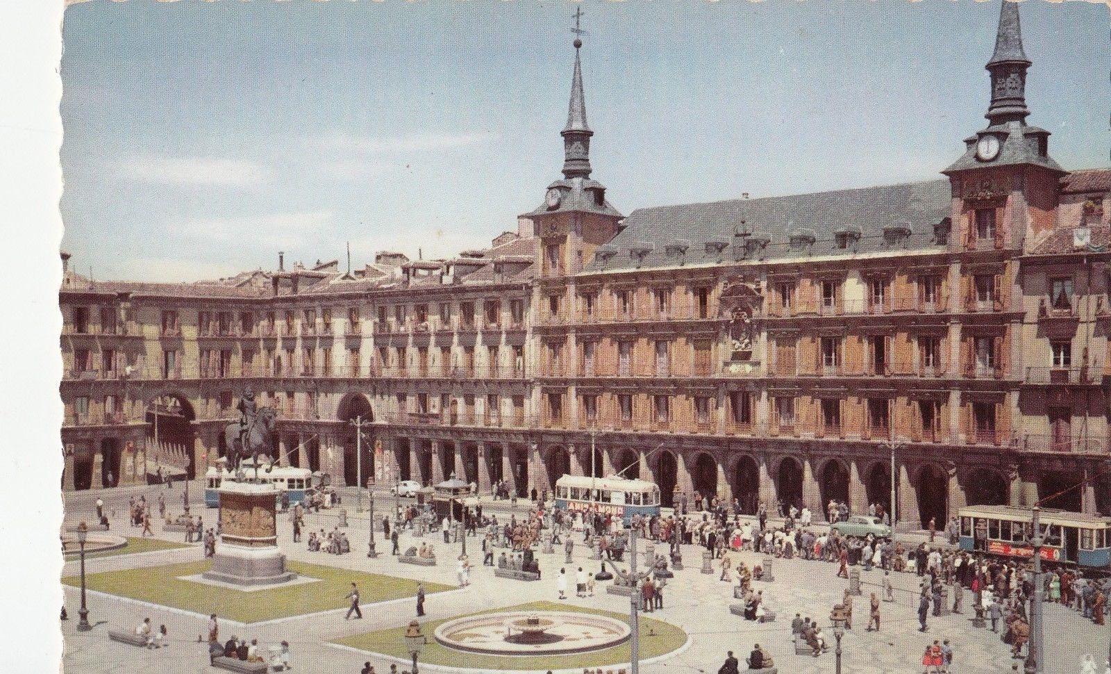 BF23009 madrid plaza mayor tramway spain front/back image | Europe ...