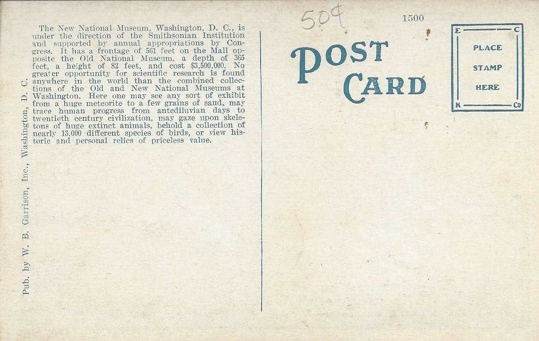 New National Museum, Washington, D. C. Vintage Postcard | United States ...