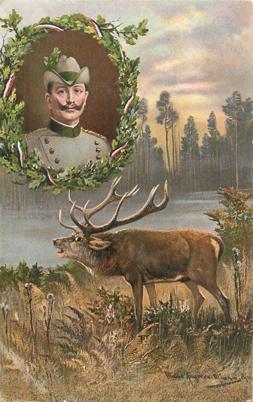 Kaiser Wilhelm II deer hunting themed postcard 1901 | Other / Unsorted ...