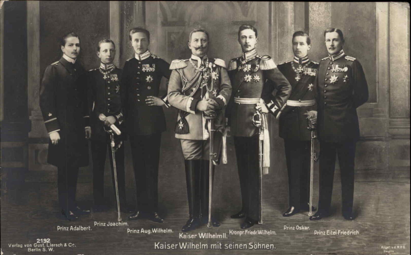 Germany Kaiser Wilhelm mit seinen Sohnen Royalty Real Photo Vintage ...