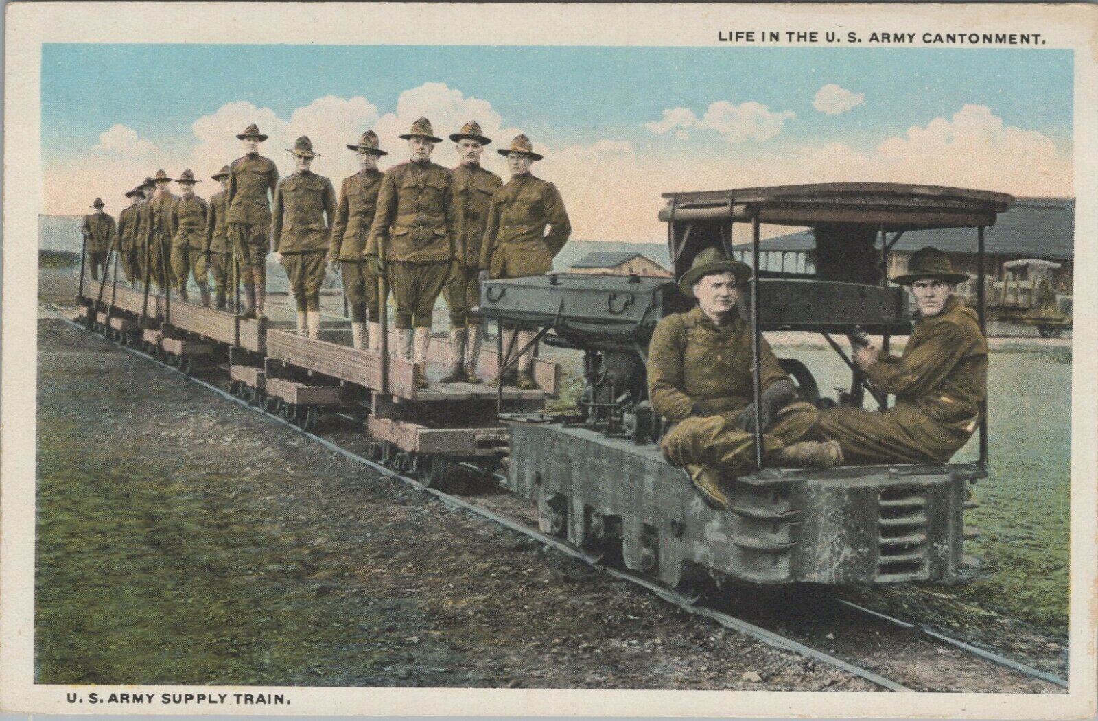 WWI US Army Supply Train Narrow Gauge Light Railway US Army Cantonment ...