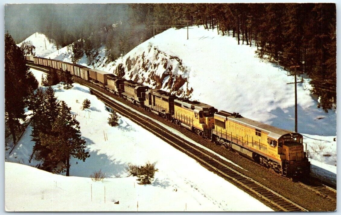Postcard - Union Pacific Railroad, Freight in the Blue Mountains ...