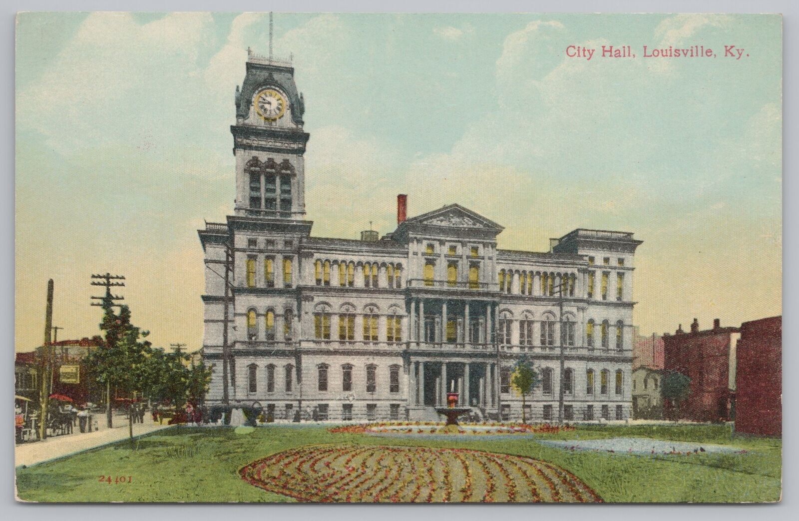 Louisville Kentucky~City Hall Bldg & Fountain~Beaux-Arts & Romanesque ...