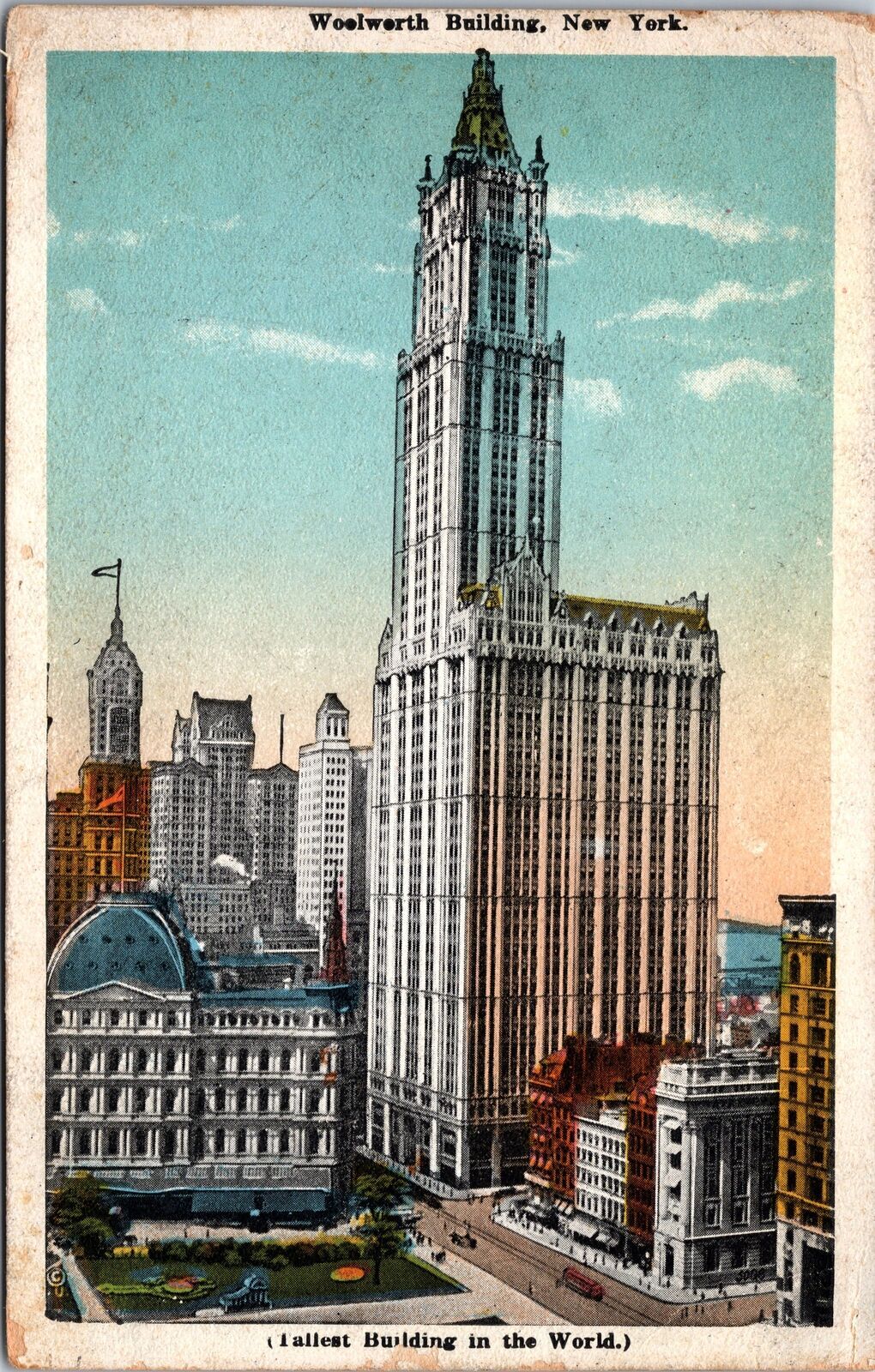 Vintage Postcard Woolworth Building (Tallest Building in World) N.Y.C ...