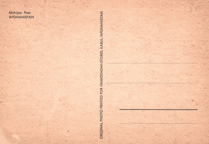 Vintage Postcard Mahipar Pass Mountain Pass Kabul & Jalalabad ...