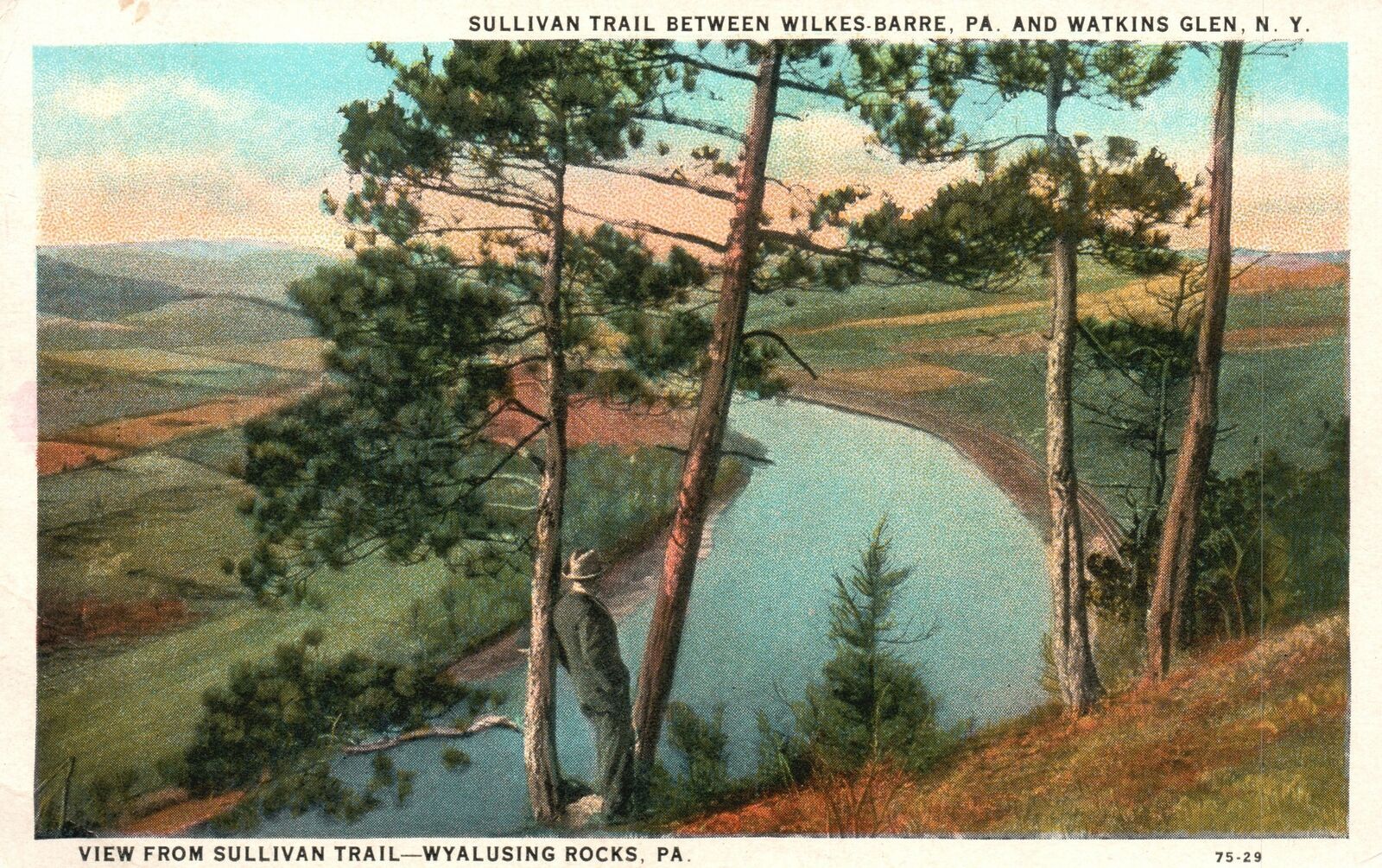 Vintage Postcard 1929 Sullivan Trail View From Wyalusing Rocks ...