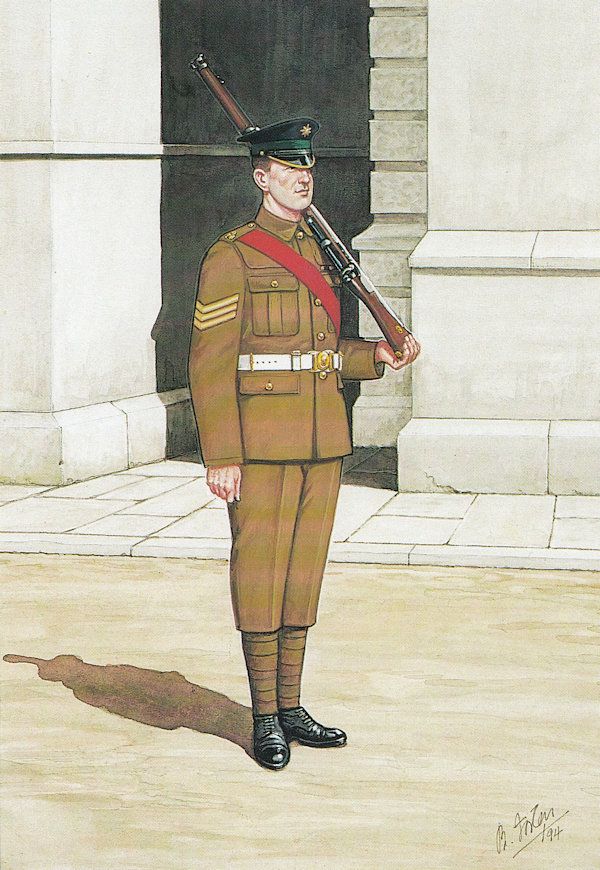 Sergeant Irish Guard in London 1937 Military Uniform Painting Postcard ...