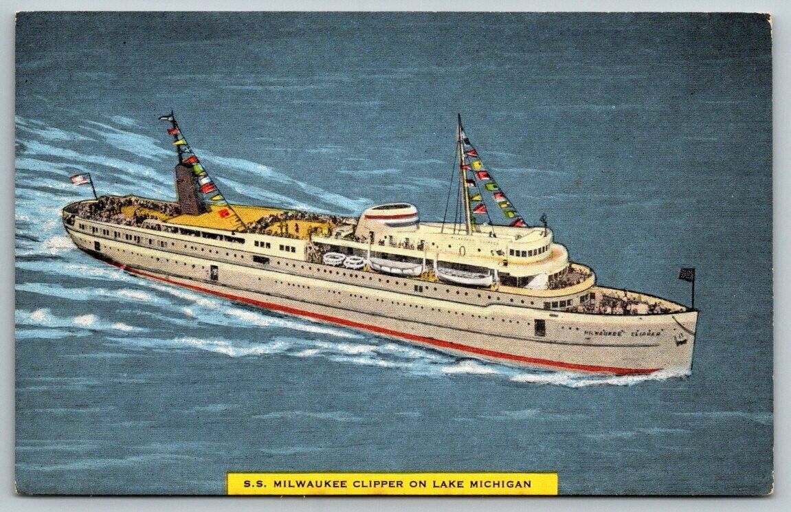 SS Milwaukee Clipper on Lake Michigan Postcard | United States ...