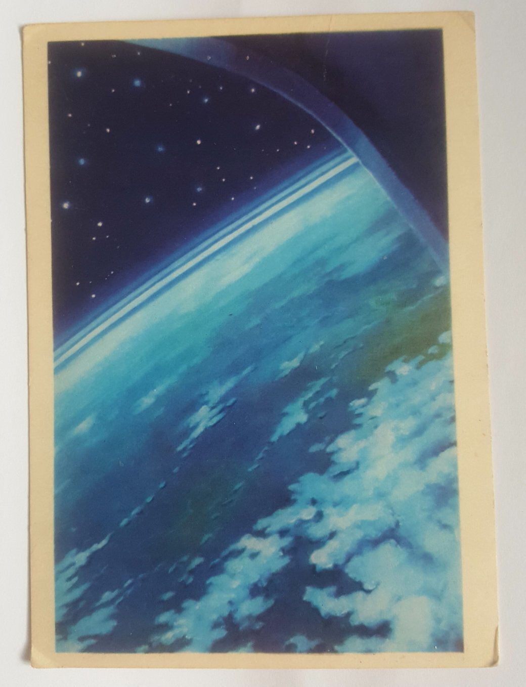 1966 postcard from the Soviet Union with space art by A. Leonov ...