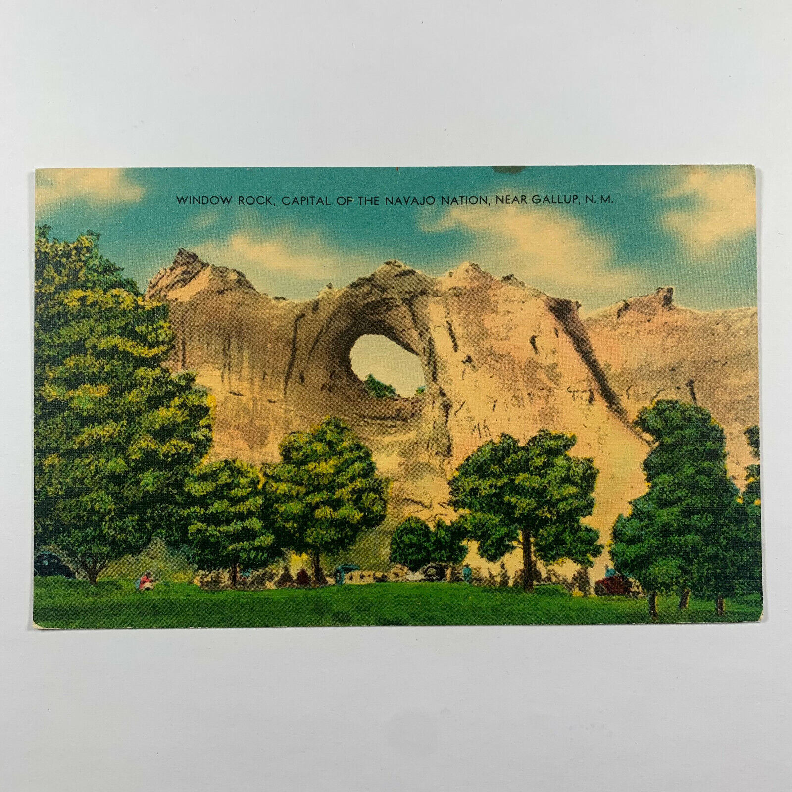 Postcard New Mexico Gallup NM Window Rock Navajo Nation 1940s Linen ...
