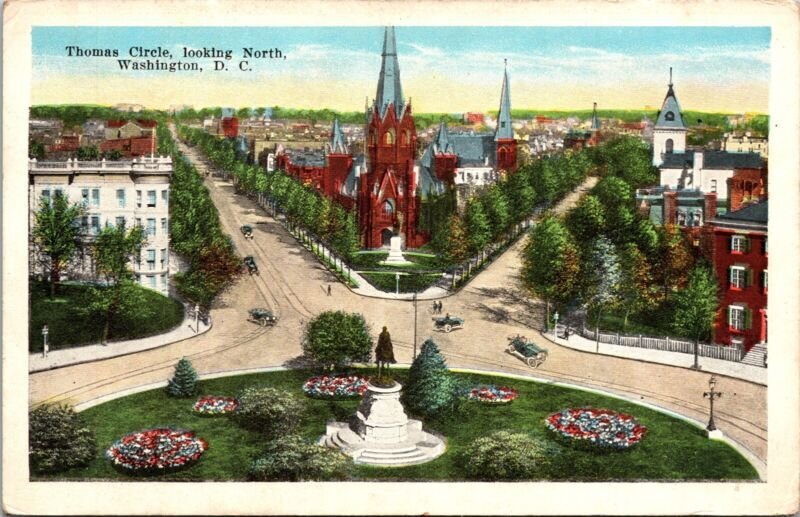 Thomas Circle Aerial View Downtown Washington DC Skyline Statue WB ...