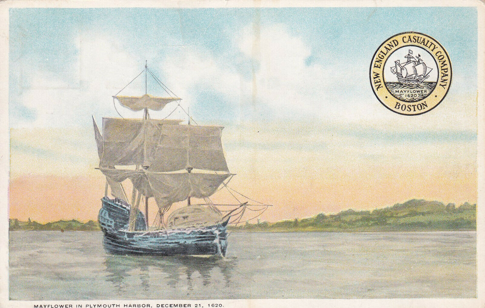BOSTON, Massachusetts, 1900-1910s; Mayflower In Plymouth Harbor ...