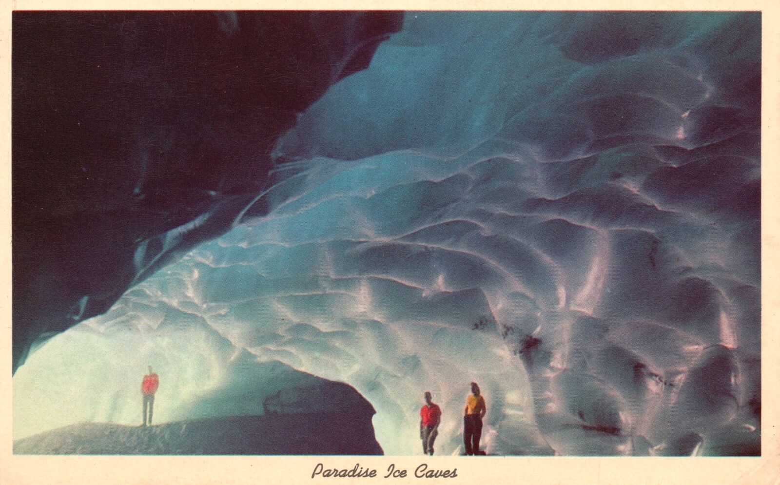 Vintage Postcard 1963 Foot Prints Paradise Glacier Ice Caves Mt ...