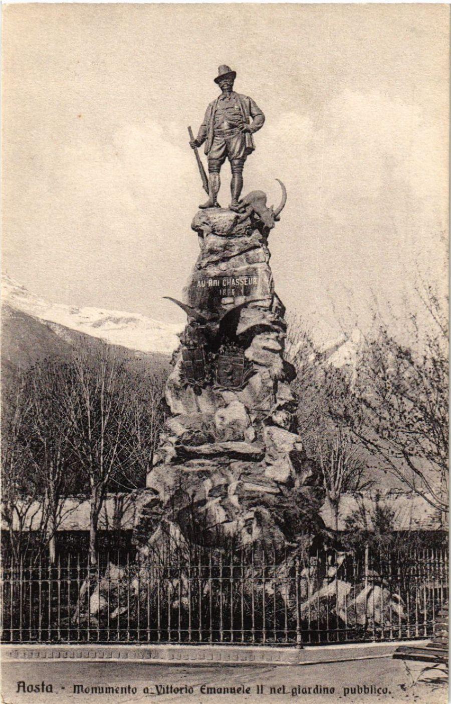 CPA AK AOSTA Monumento Vittorio Emanuele II giardino pubblico ITALY ...
