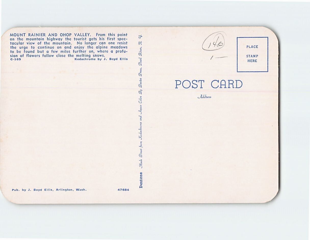 Postcard Mount Rainier And Ohop Valley Washington USA | United States ...